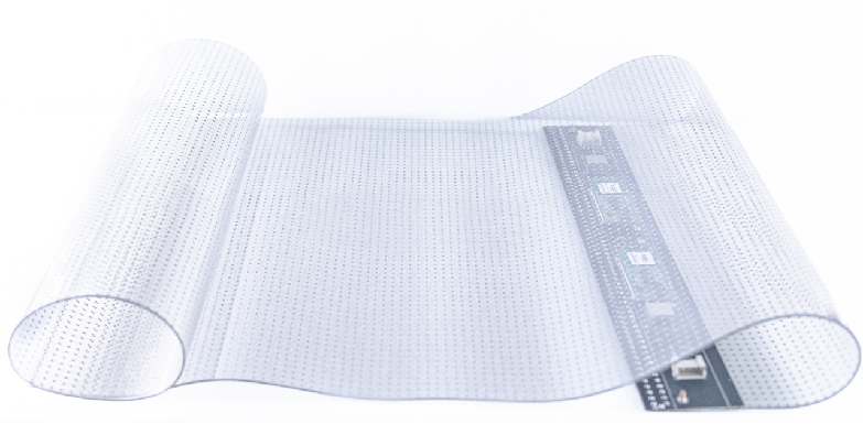 P8 Adhesive Transparent LED Film – 400×1000 mm (15.75×39.37 in) | 2000