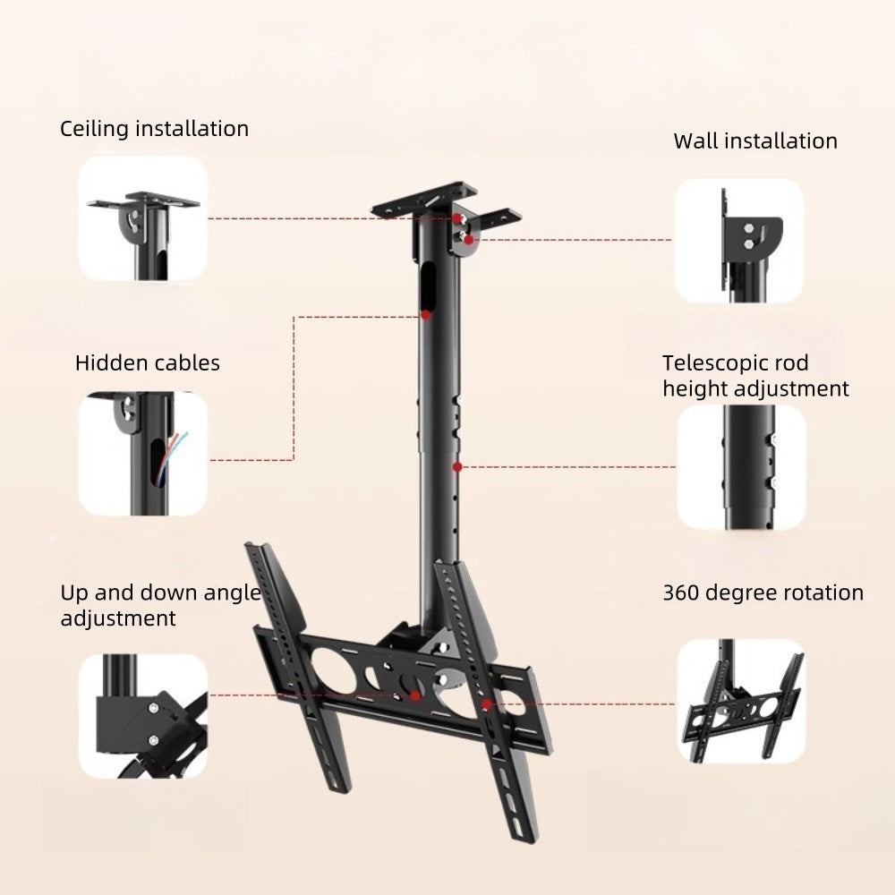 55 Inch Dual Side by Side LCD Screen Hanger LCD TV Ceiling Hanger 360