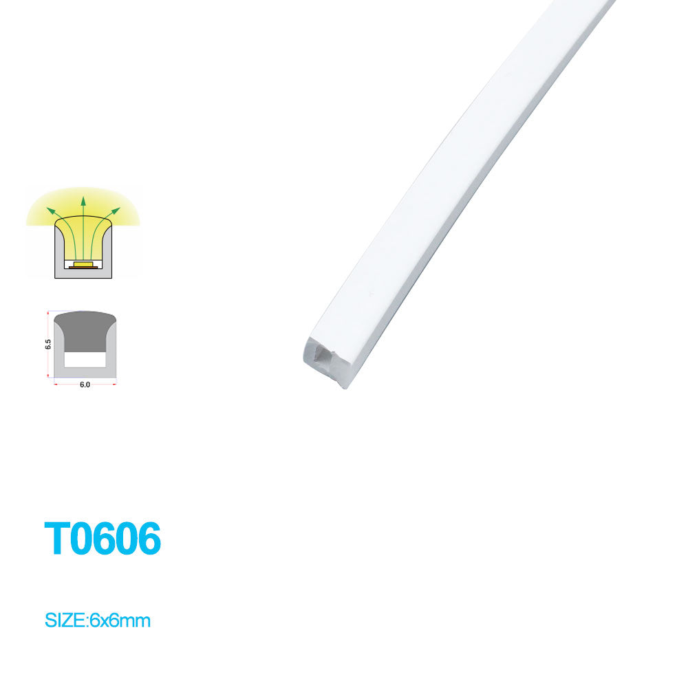 Neon Light Housing – S0606 | 6x6mm Silicone LED Channel System | IP67