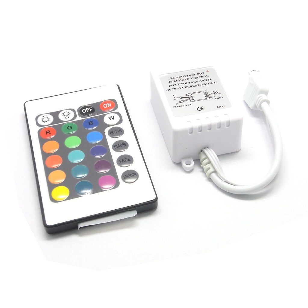 IR Remote RGB/RGBW LED Strip Controller – DC12V-24V | 24-Key / 40-Key