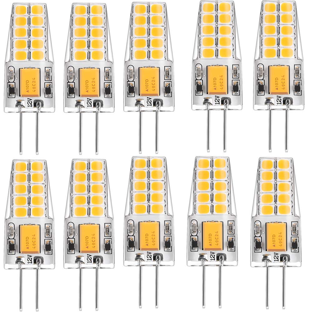 10 Pack G4 LED Light Bulb Bi-Pin base Silicon Encapsulation 12V 2.5 Watt CRI>80 290-310Lumen ...