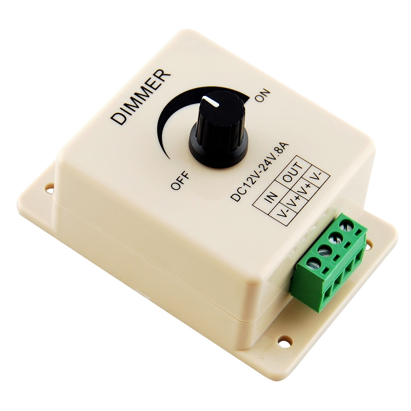 Single Color LED Strip Dimmer – DC12V-24V 8A | Rotary Knob LED Dimmer
